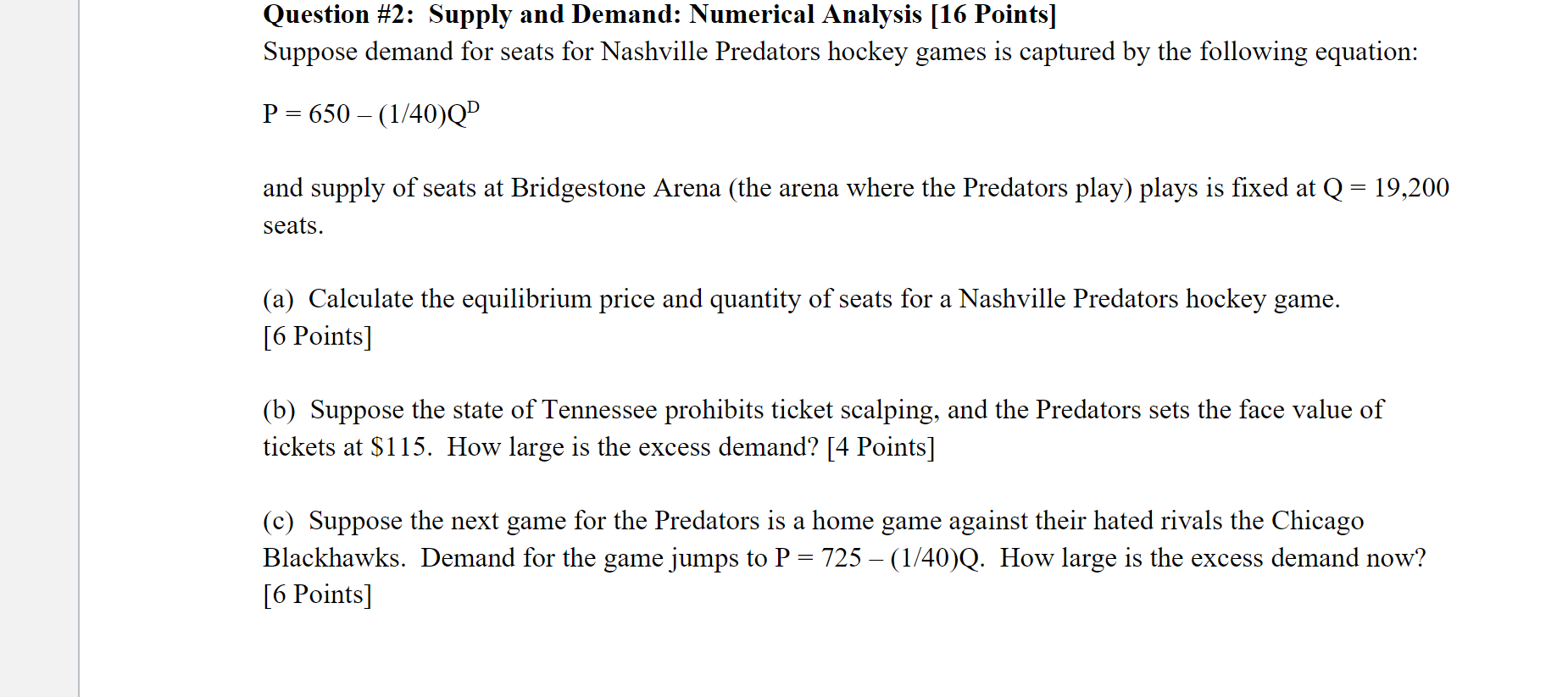 Solved Question #2: Supply and Demand: Numerical Analysis | Chegg.com
