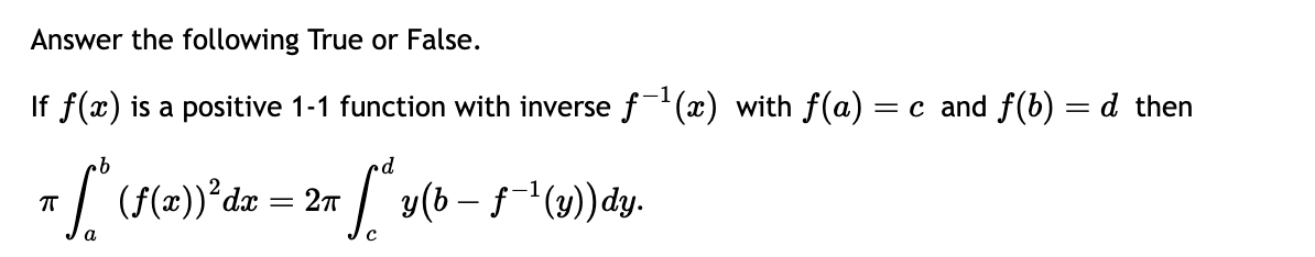Solved Answer the following True or False. If f(x) is a | Chegg.com