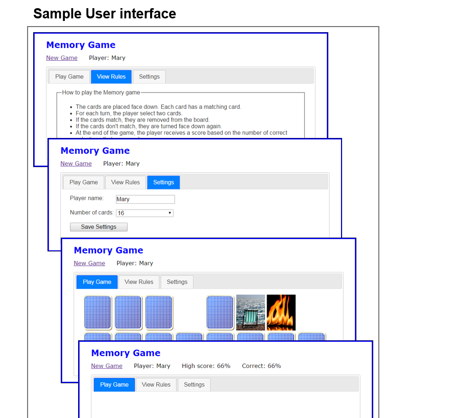 Solved How to play the Memory game. - The cards are placed | Chegg.com