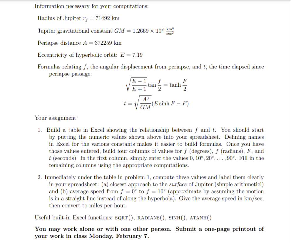 Information necessary for your computations: Radius | Chegg.com