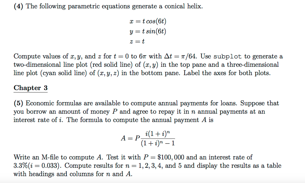 Solved (4) The following parametric equations generate a | Chegg.com