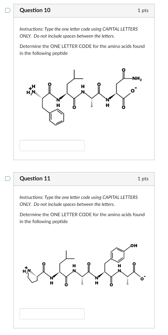 Solved Instructions: Type the one letter code using CAPITAL | Chegg.com
