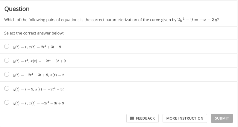 Solved Question Which of the following pairs of equations is | Chegg.com
