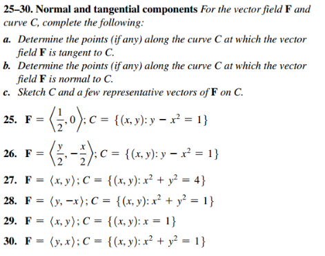 Solved Normal and tangential components For the vector field | Chegg.com