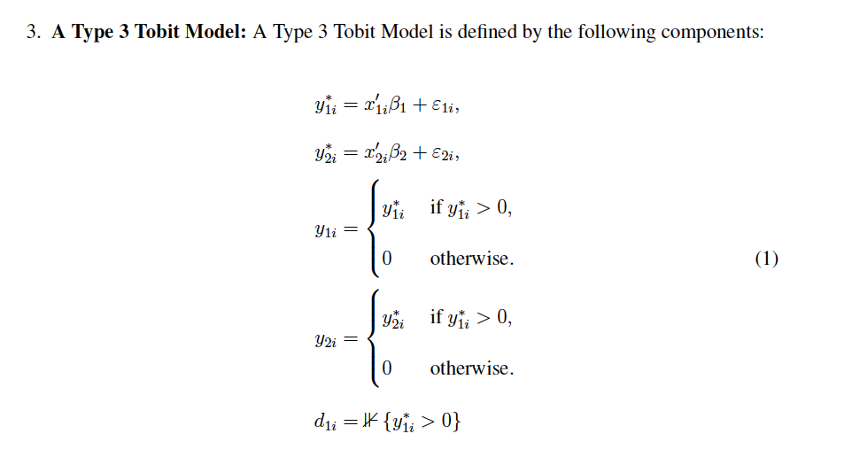 3. A Type 3 Tobit Model: A Type 3 Tobit Model is | Chegg.com
