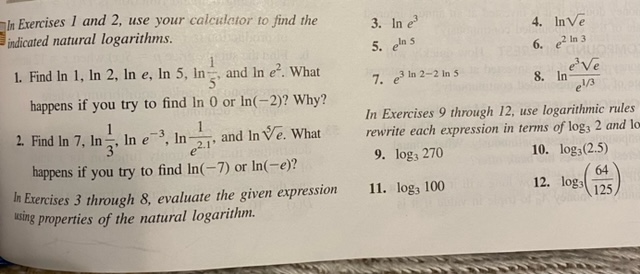 Solved In Exercises 1 and 2, use your calculator to find the | Chegg.com