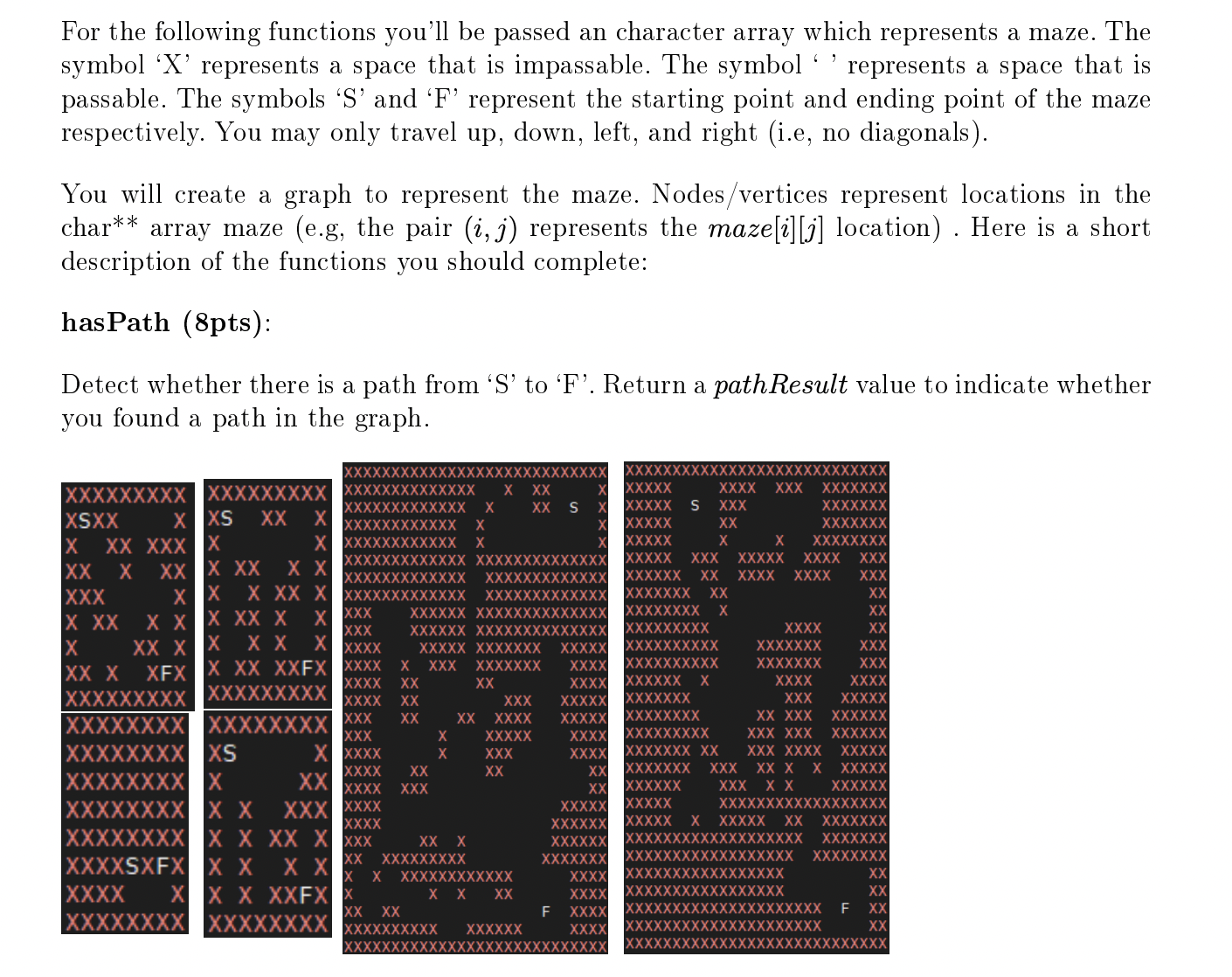 Solved For the following functions you'll be passed an | Chegg.com