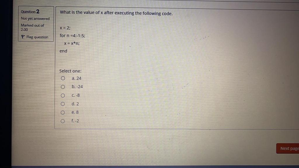 Solved What is the value of x after executing the following | Chegg.com