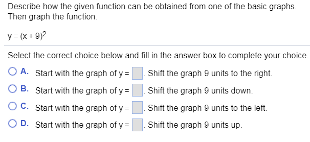 Solved Describe how the given function can be obtained from | Chegg.com