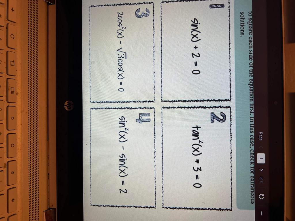 Solved Solving A Trigonometric Equation 1 Decide Whether Chegg