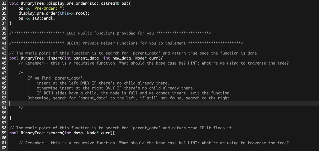Solved test.cpp makefile binary tree.h binary_tree.cpp 1 | Chegg.com