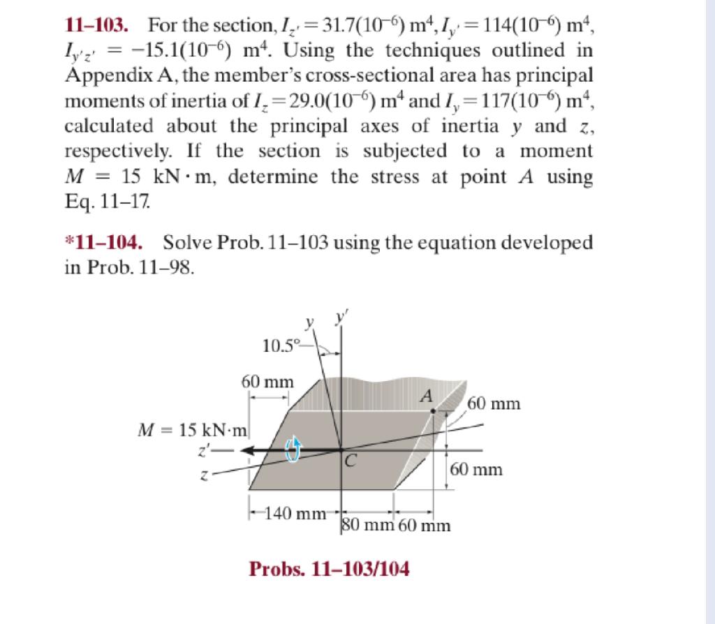 Solved 11-103. For the section, | Chegg.com