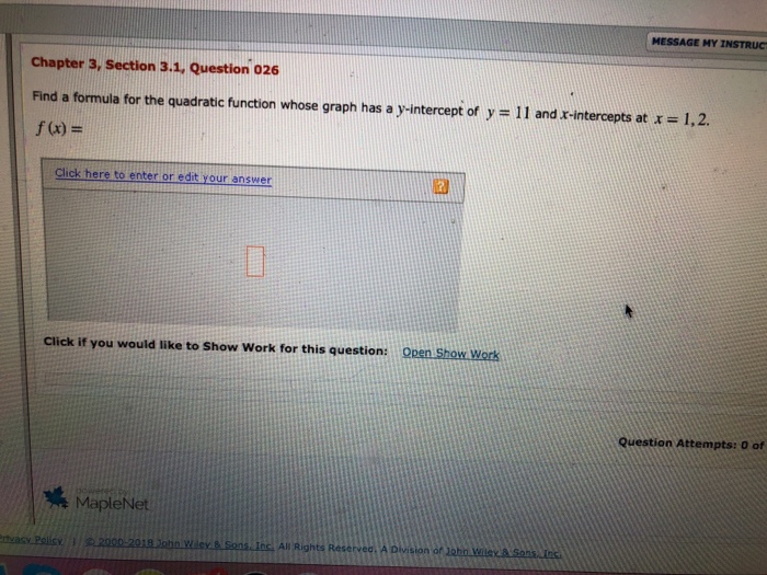 Solved MESSAGE MY INSTRUC Chapter 3, Section 3.1, Question | Chegg.com Solved MESSAGE MY INSTRUC Chapter 3, Section 3.1, Question | Chegg.com
