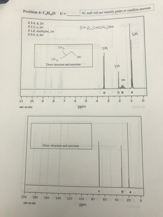Solved Draw structure and annotate NMR spectrum for C4H10O. | Chegg.com