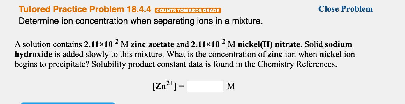 Solved Close Problem Tutored Practice Problem 18.1.1 COUNTS | Chegg.com