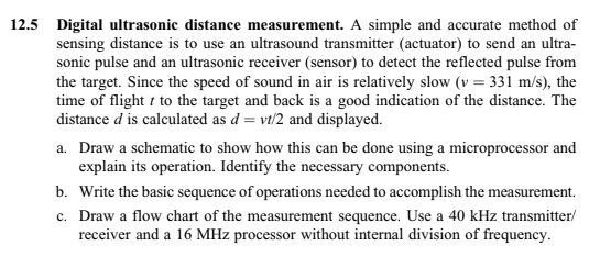 12.5 Digital ultrasonic distance measurement. A | Chegg.com