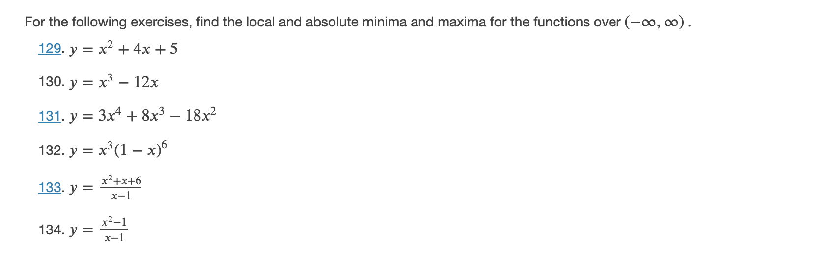 Solved For the following exercises, find the local and | Chegg.com