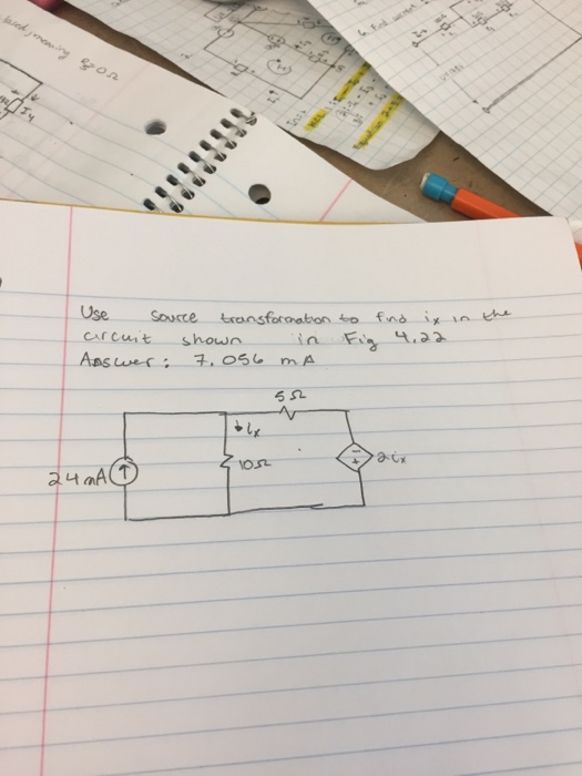 Solved Use source transformation to find i_x in the circuit | Chegg.com