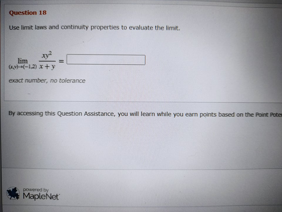 Solved Question 18 Use limit laws and continuity properties | Chegg.com