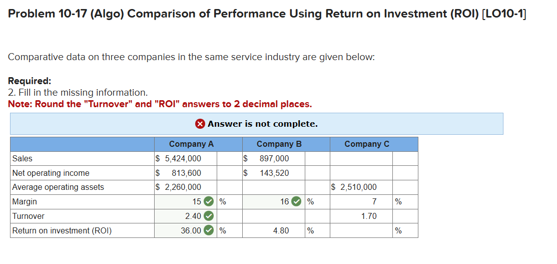 Solved Problem 10-17 (Algo) ﻿Comparison of Performance Using | Chegg.com