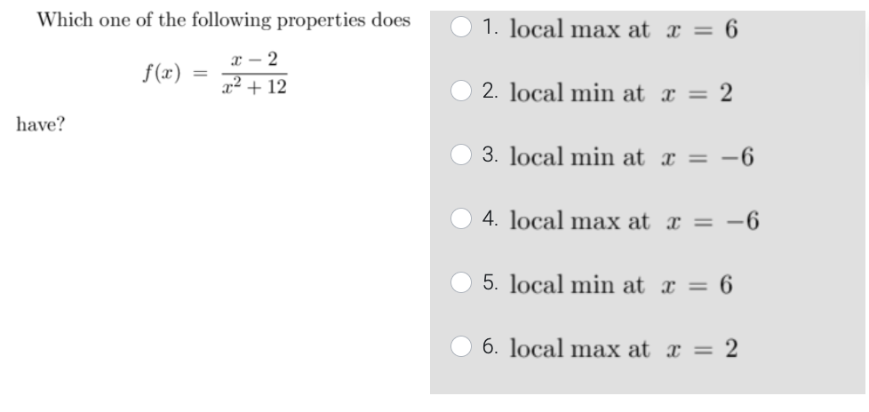 Solved Which one of the following properties does | Chegg.com
