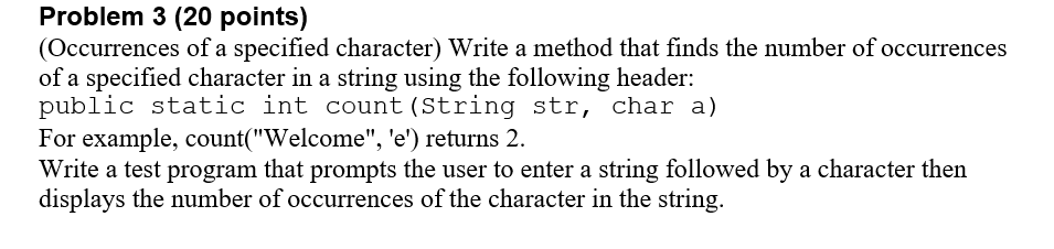 Solved Problem 3 20 Points Occurrences Of A Specified
