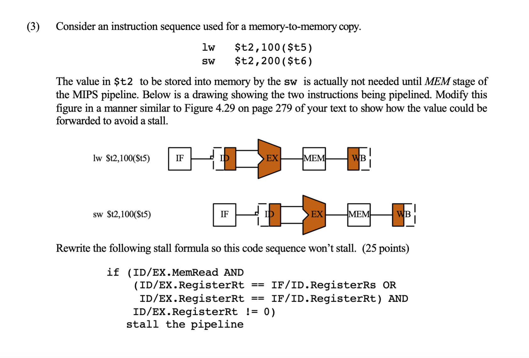 Solved 3 Consider An Instruction Sequence Used For A 