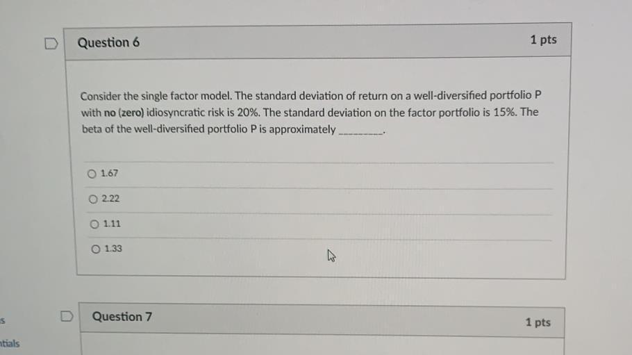 Solved Consider the single factor model. The standard | Chegg.com
