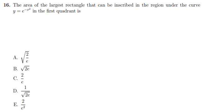 Solved 16. The area of the largest rectangle that can be | Chegg.com