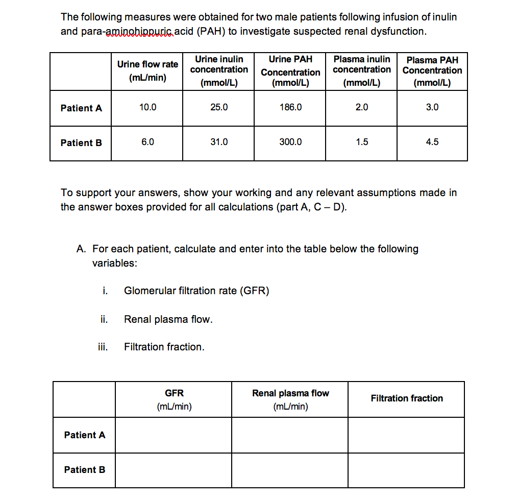 Solved The following measures were obtained for two male | Chegg.com