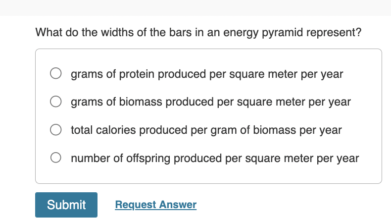 Solved What do the widths of the bars in an energy pyramid | Chegg.com