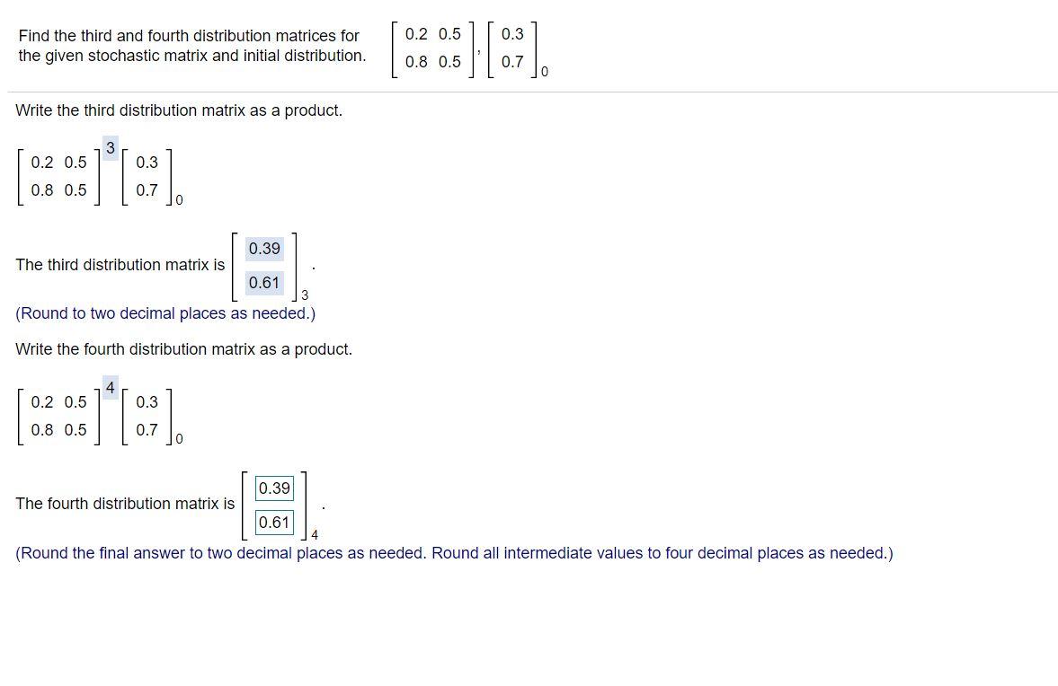 Solved 0.2 0.5 0.3 Find the third and fourth distribution | Chegg.com