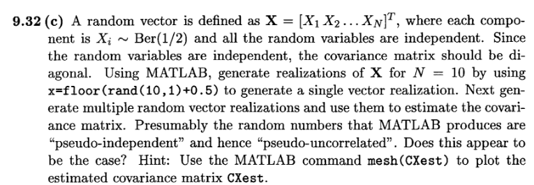 Solved 9.32 (c) ﻿A random vector is defined as | Chegg.com