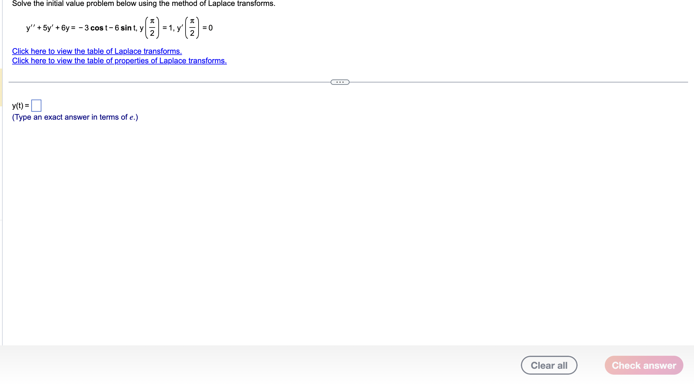 Solved Solve the initial value problem below using the | Chegg.com