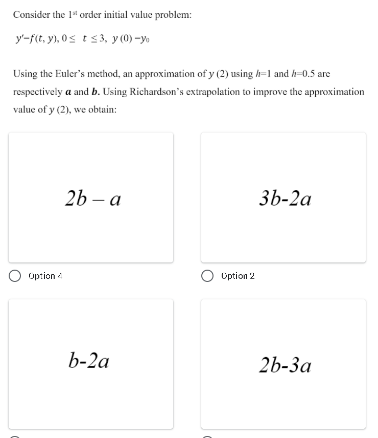 Solved Consider the 1st order initial value problem: y'=f(t, | Chegg.com
