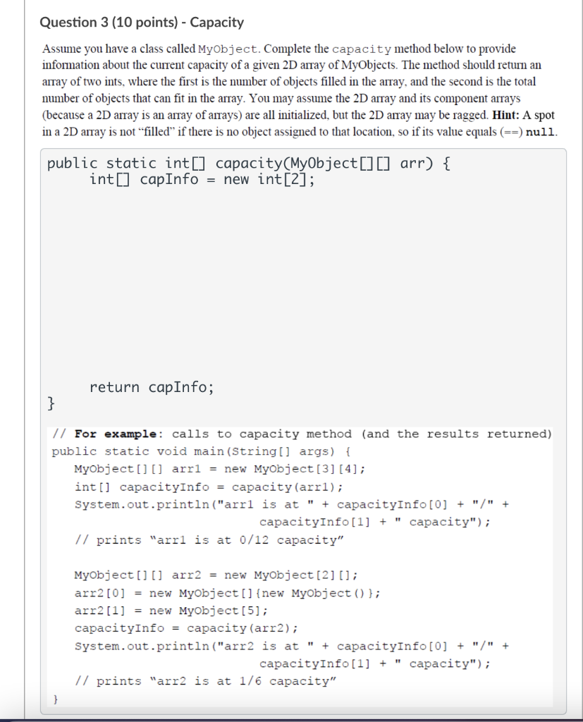 Solved Question 3 (10 points) - Capacity Assume you have a | Chegg.com