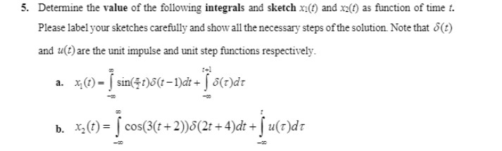 Solved Determine the value of the following integrals and | Chegg.com