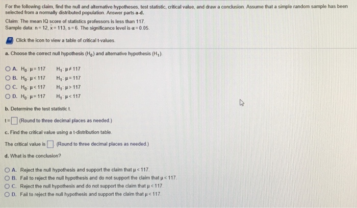 Solved For the following claim, find the null and | Chegg.com