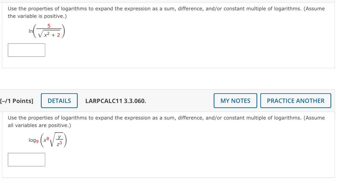 Solved Use the properties of logarithms to expand the | Chegg.com