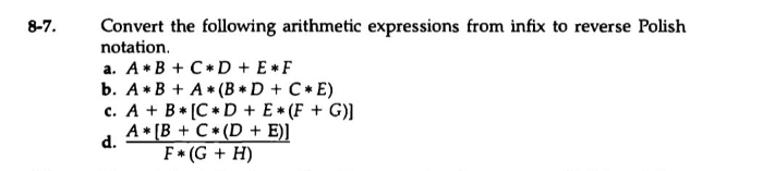 Solved 8-7. Convert the following arithmetic expressions | Chegg.com