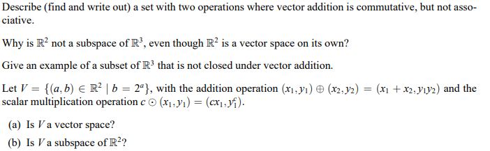 Solved Describe (find and write out) a set with two | Chegg.com