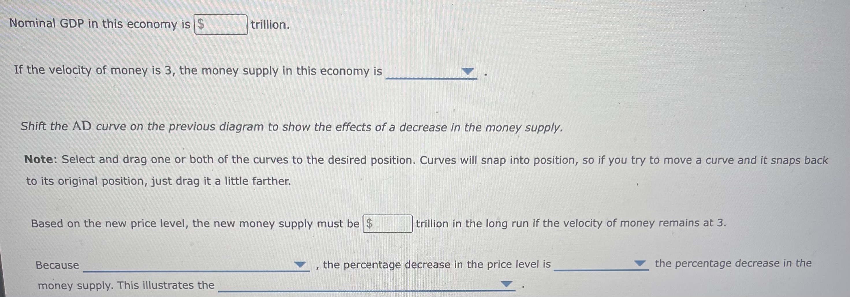 Solved The equation of exchange is given by M×V=P×Y, where M | Chegg.com