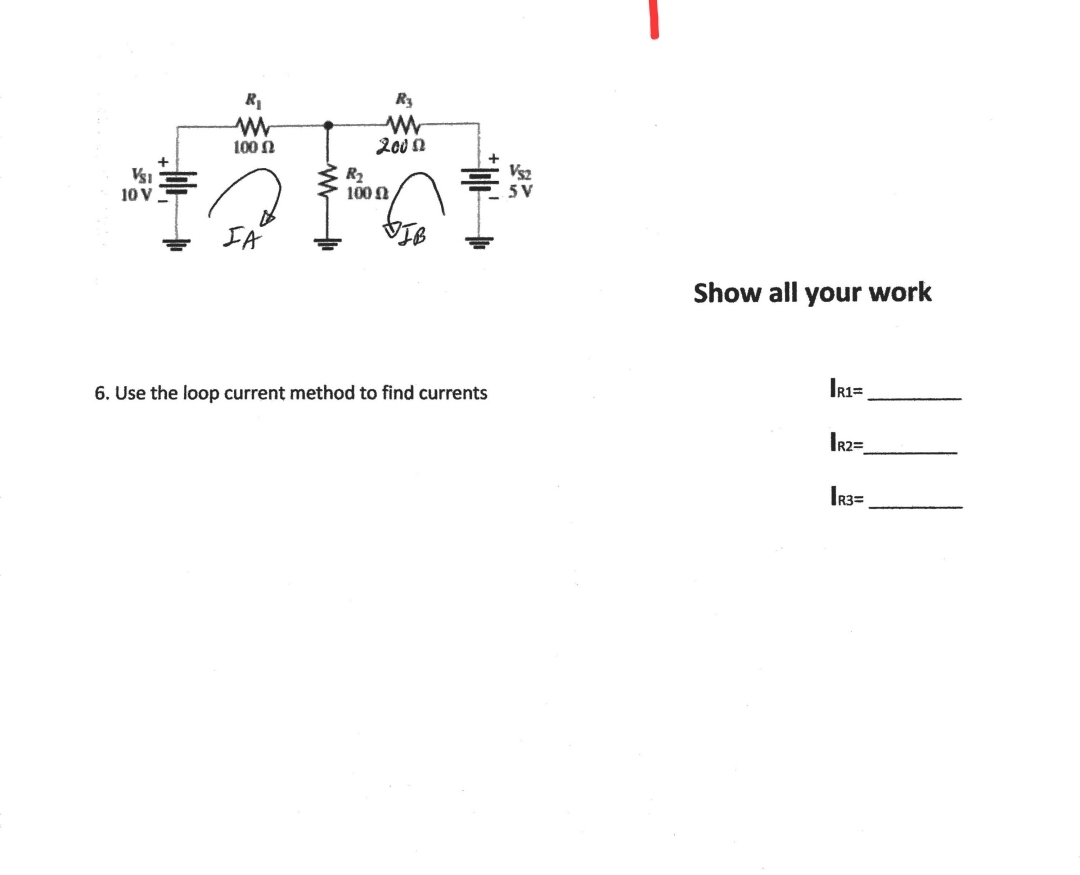 Solved Show all your work6. ﻿Use the loop current method to | Chegg.com