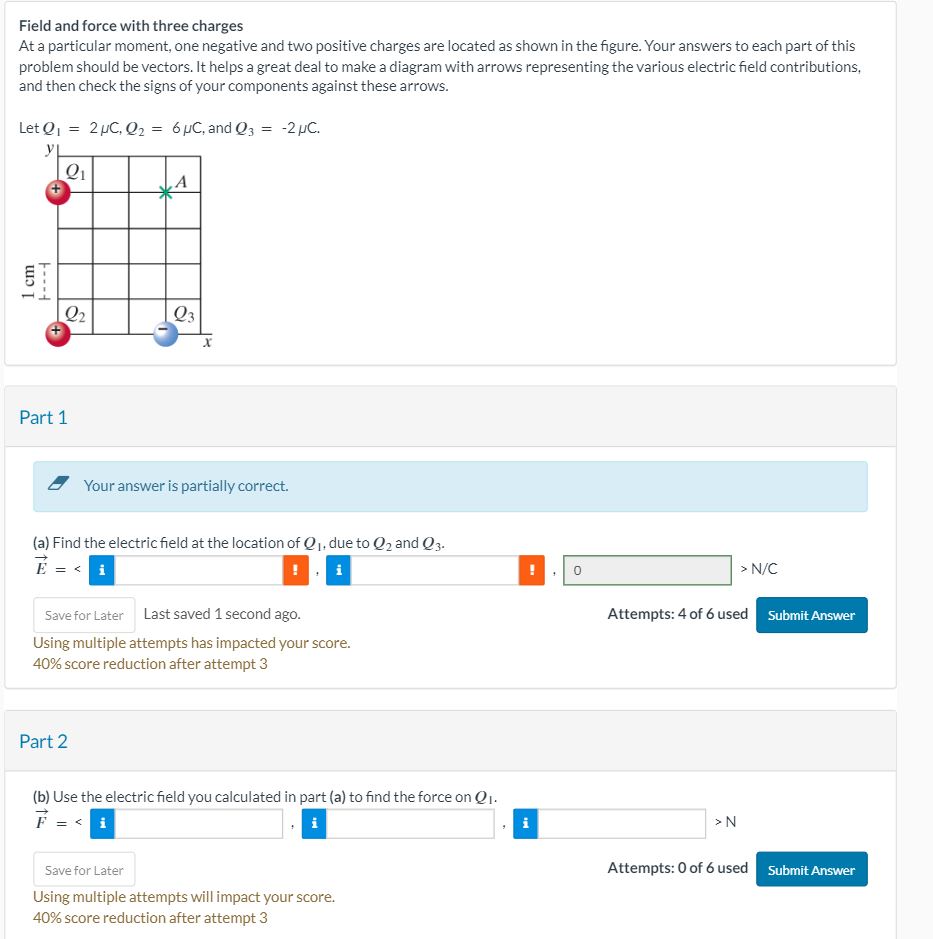 Solved Part 3(c) ﻿Find the electric field at location A, | Chegg.com