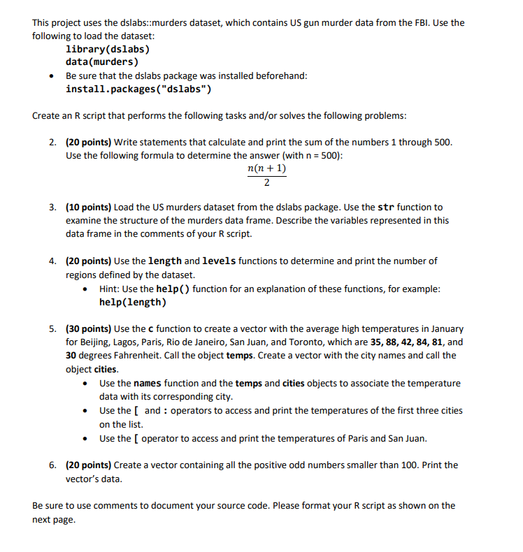 This project uses the dslabs.:murders dataset, which | Chegg.com