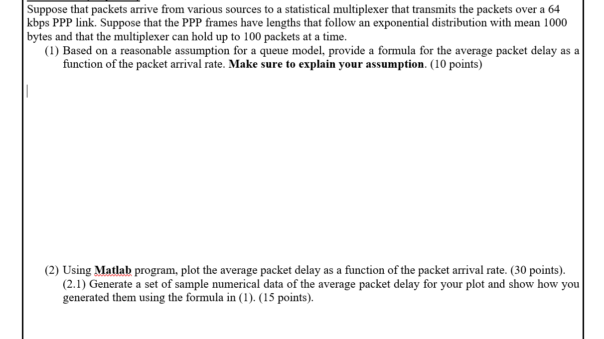Suppose that packets arrive from various sources to a | Chegg.com