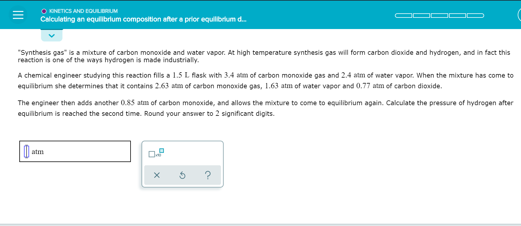 Solved O KINETICS AND EQUILIBRIUM Calculating an equilibrium | Chegg.com