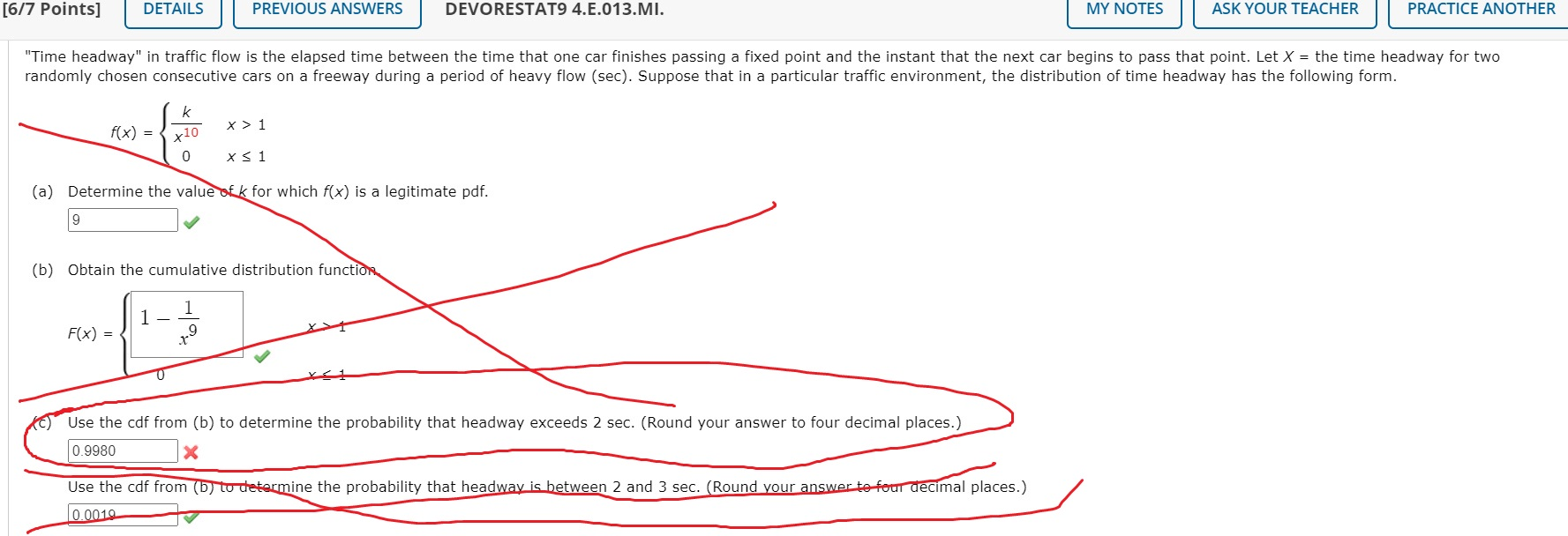Solved [8/10 Points] DETAILS PREVIOUS ANSWERS DEVORESTAT9 | Chegg.com