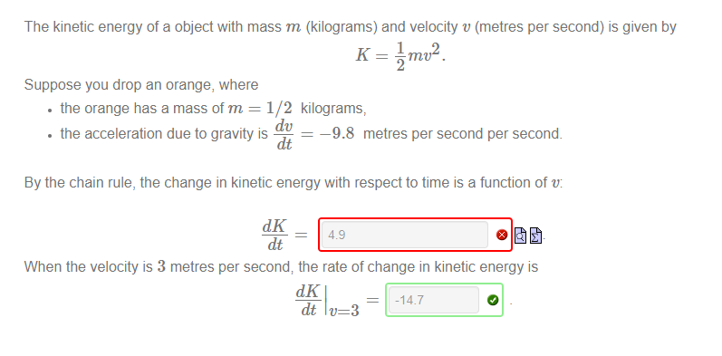 Solved The kinetic energy of a object with mass m | Chegg.com