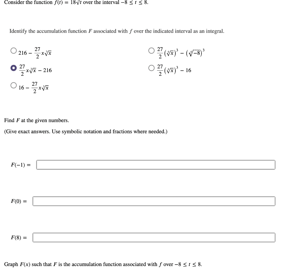 Solved Consider the function f(t)=183t over the interval | Chegg.com